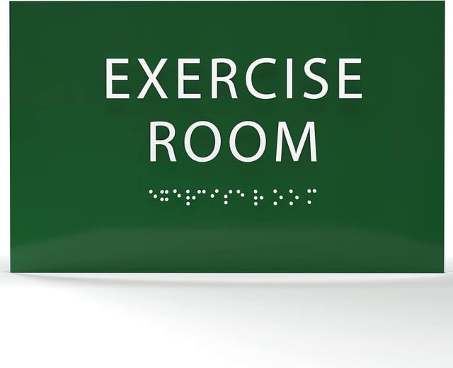 ADA CENTRAL SIGNS - 6" X4" Exercise Room Sign - ADA Compliant Tactile ...
