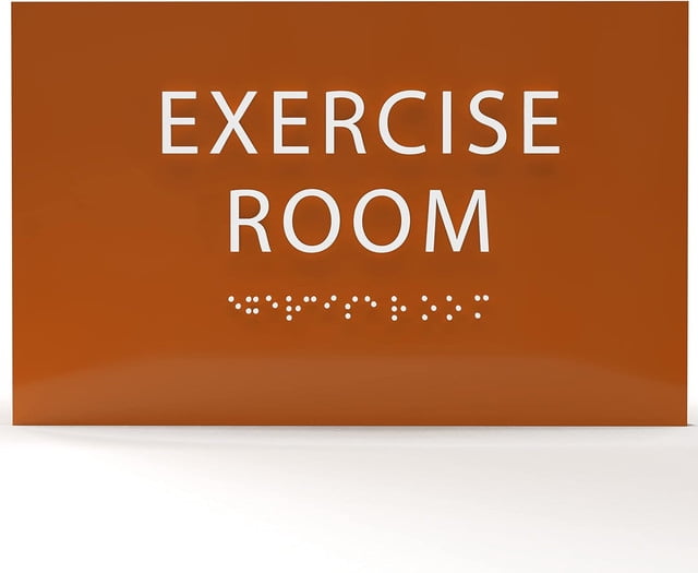 ADA CENTRAL SIGNS - 6" X4" Exercise Room Sign - ADA Compliant Tactile ...