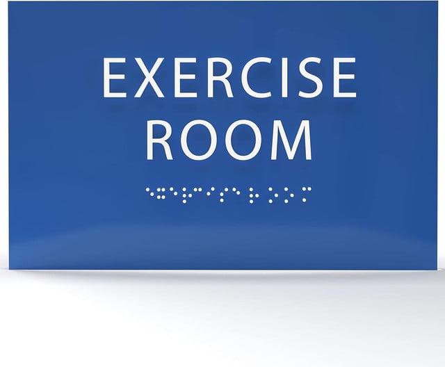 ADA CENTRAL SIGNS - 6" X4" Exercise Room Sign - ADA Compliant Tactile ...