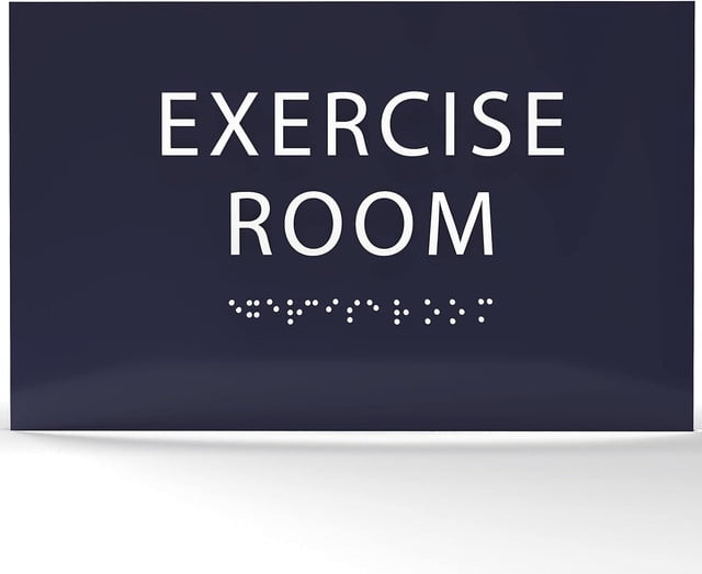 ADA CENTRAL SIGNS - 6" X4" Exercise Room Sign - ADA Compliant Tactile ...