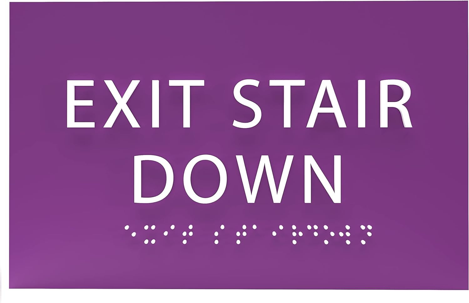 ADA CENTRAL SIGNS - 6" X4" Exit Stair Down Sign - ADA Compliant Tactile ...