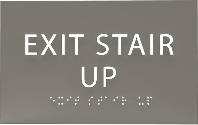 ADA CENTRAL SIGNS - 6" X4" Exit Stair Up Sign - ADA Compliant Tactile ...