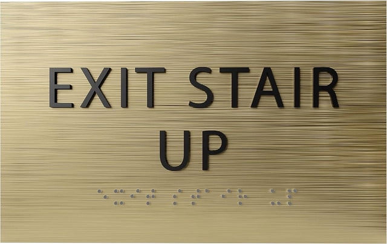 ADA CENTRAL SIGNS - 6" X4" Exit Stair Up Sign - ADA Compliant Tactile ...