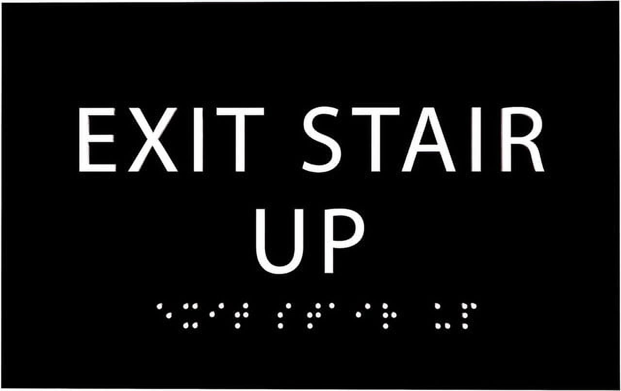 ADA CENTRAL SIGNS - 6" X4" Exit Stair Up Sign - ADA Compliant Tactile ...