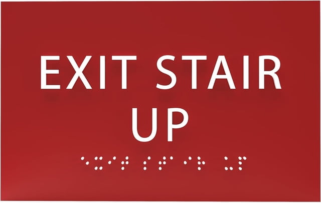 ADA CENTRAL SIGNS - 6" X4" Exit Stair Up Sign - ADA Compliant Tactile ...