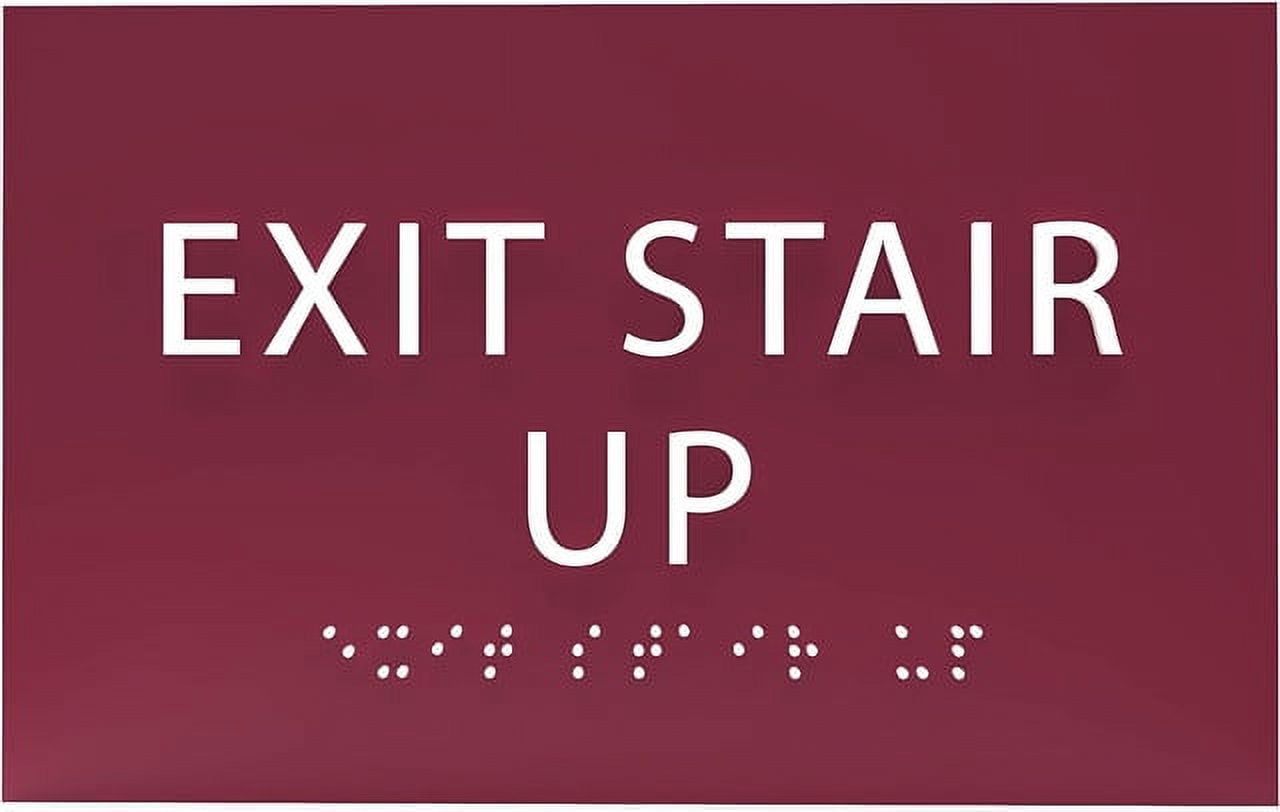 ADA CENTRAL SIGNS - 6" X4" Exit Stair Up Sign - ADA Compliant Tactile ...