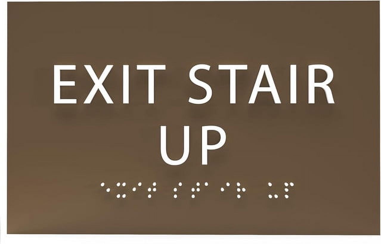 ADA CENTRAL SIGNS - 6" X4" Exit Stair Up Sign - ADA Compliant Tactile ...
