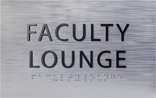 ADA CENTRAL SIGNS - 6" X4" Faculty Lounge Sign - ADA Compliant Tactile ...