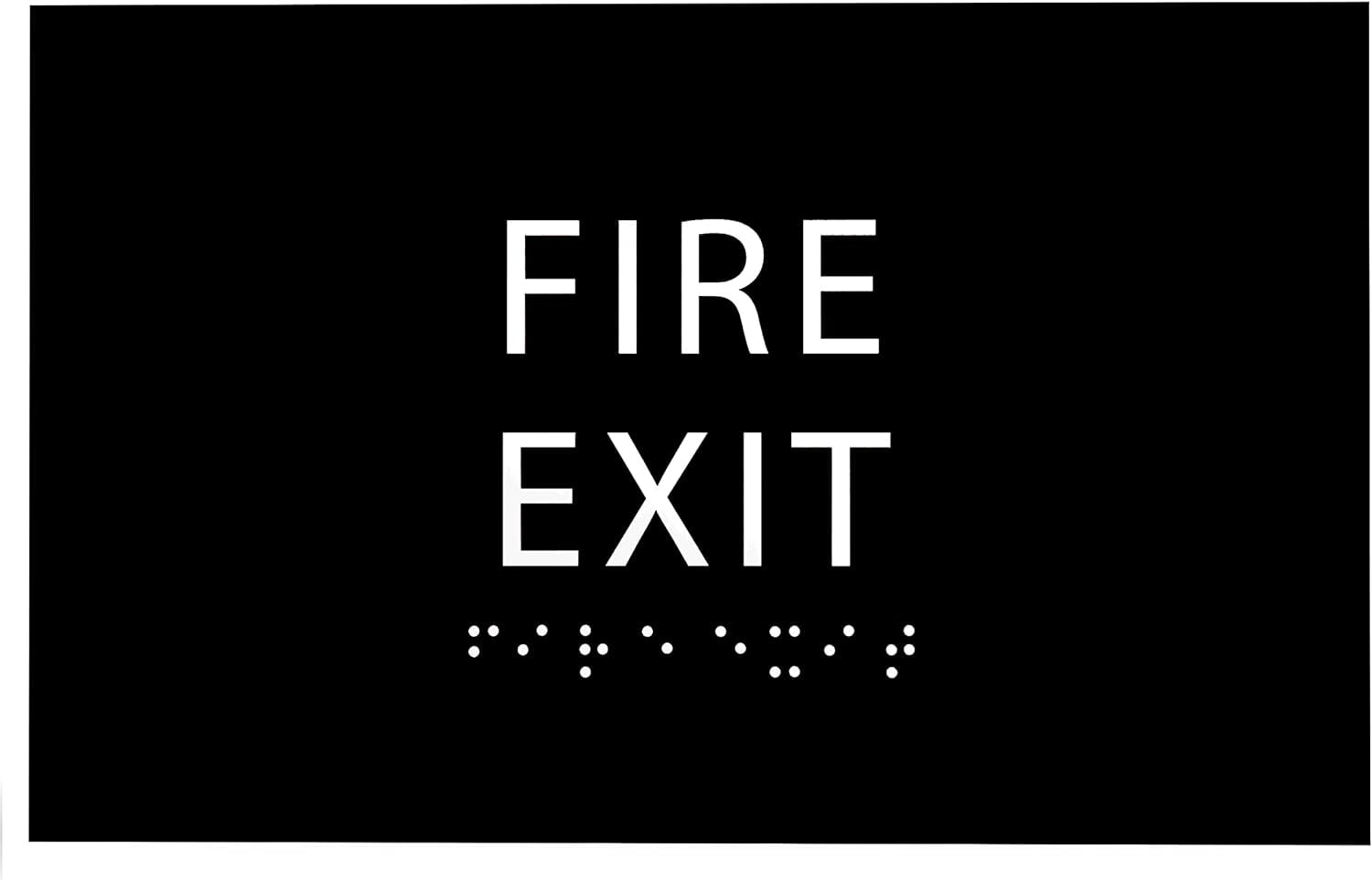 ADA CENTRAL SIGNS - 6" X4" Fire Exit Sign - ADA Compliant Tactile ...