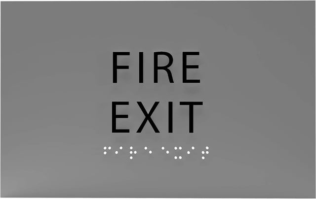 ADA CENTRAL SIGNS - 6" X4" Fire Exit Sign - ADA Compliant Tactile ...
