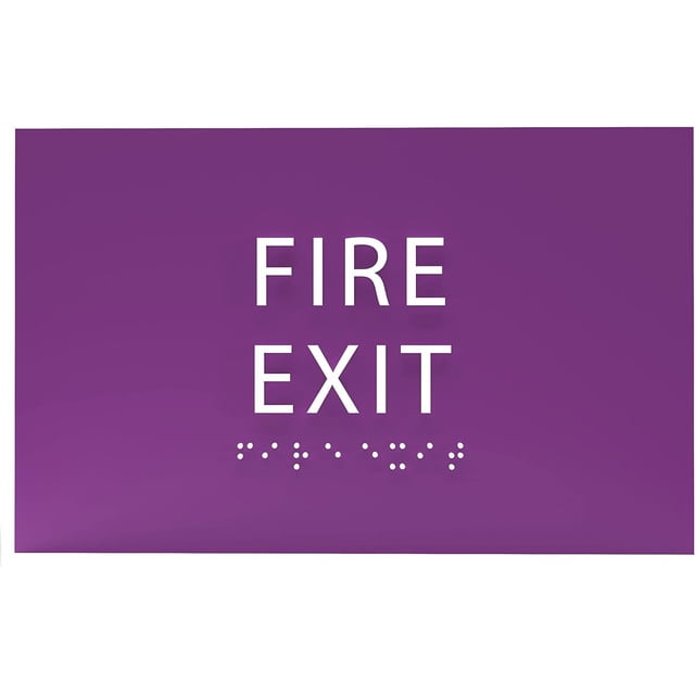 ADA CENTRAL SIGNS - 6" X4" Fire Exit Sign - ADA Compliant Tactile ...