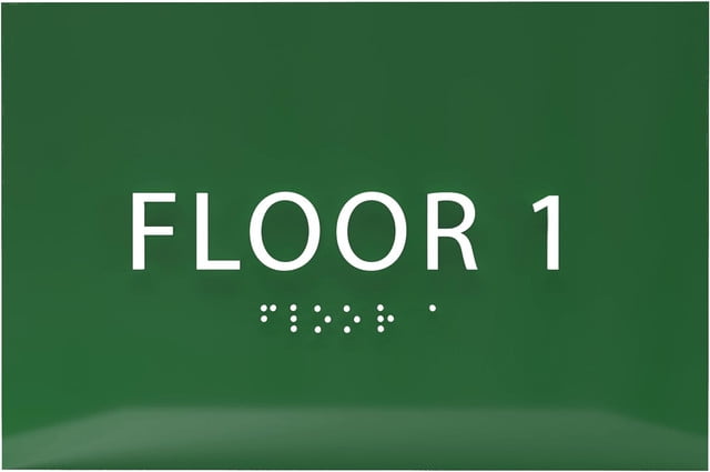 ADA CENTRAL SIGNS - 6" X4" Floor 1 Sign - ADA Compliant Tactile ...