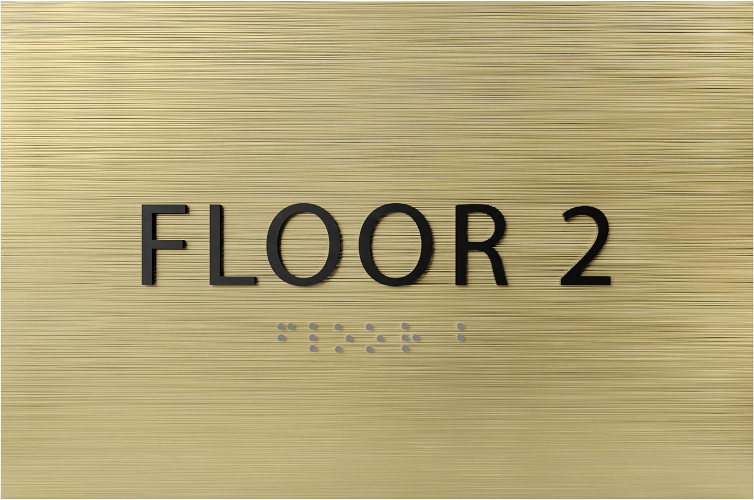 ADA CENTRAL SIGNS - 6" X4" Floor 2 Sign - ADA Compliant Tactile ...