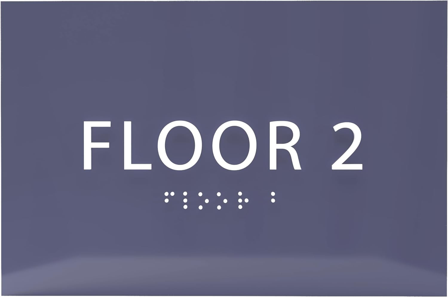 ADA CENTRAL SIGNS - 6" X4" Floor 2 Sign - ADA Compliant Tactile ...