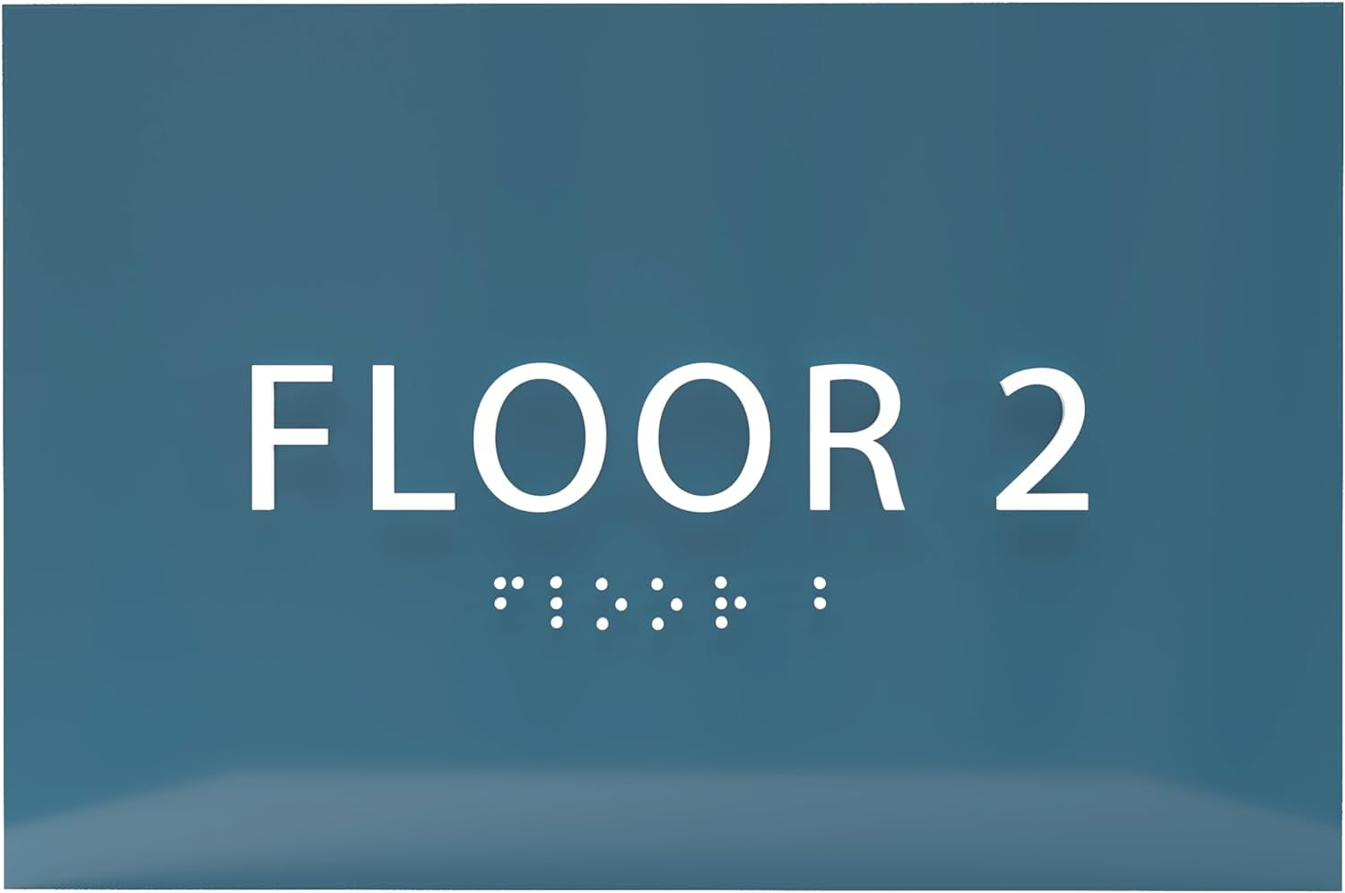 ADA CENTRAL SIGNS - 6" X4" Floor 2 Sign - ADA Compliant Tactile ...