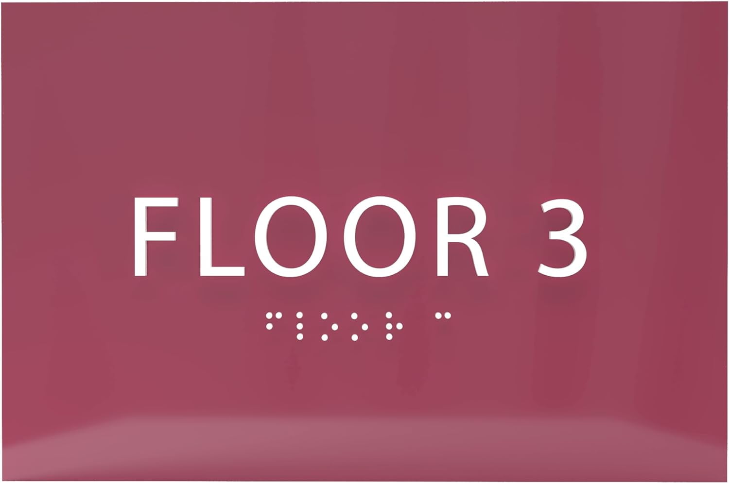 ADA CENTRAL SIGNS - 6" X4" Floor 3 Sign - ADA Compliant Tactile ...