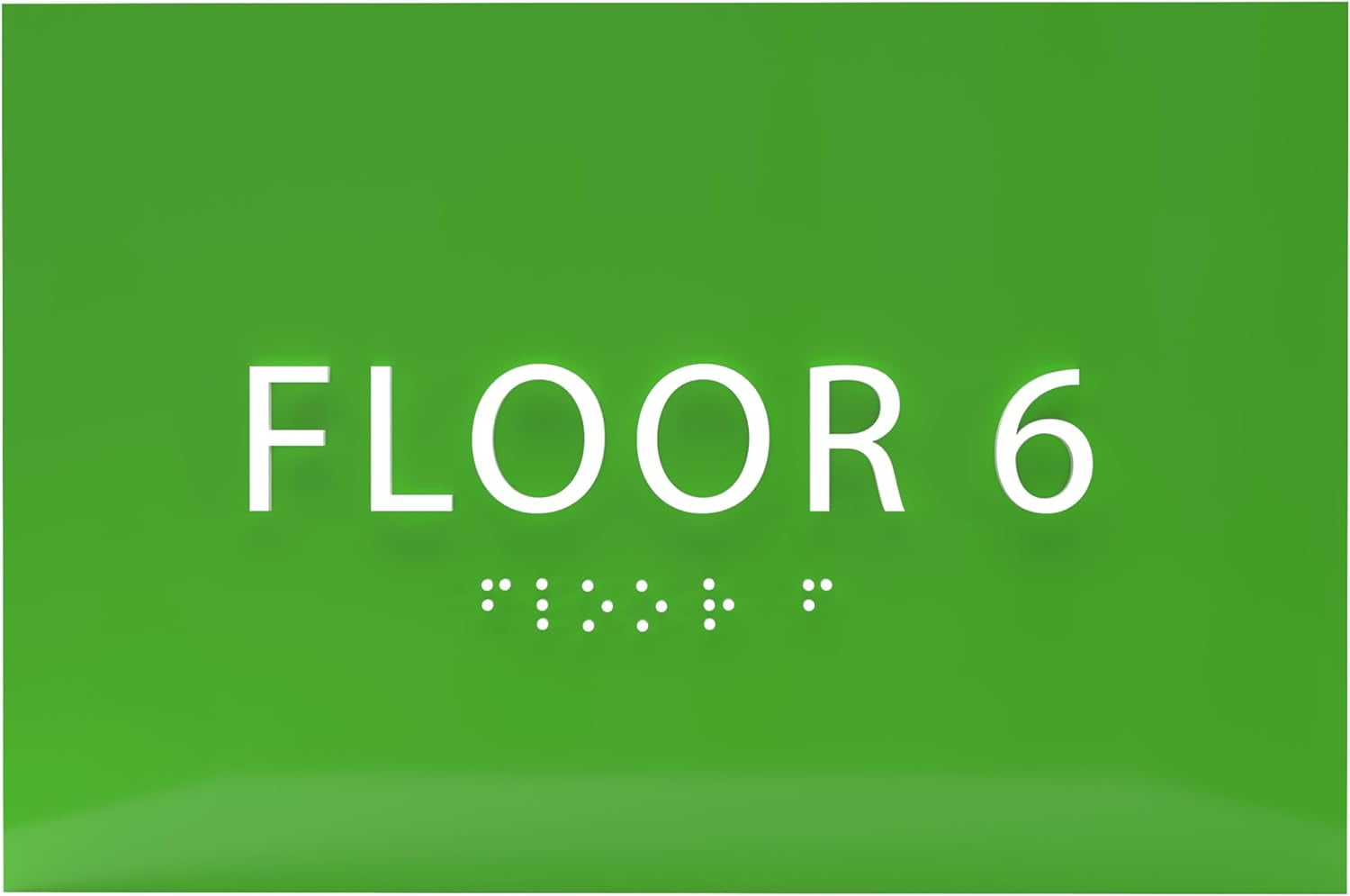 ADA CENTRAL SIGNS - 6" X4" Floor 6 Sign - ADA Compliant Tactile ...