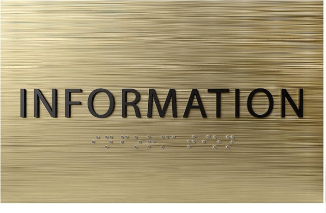 ADA CENTRAL SIGNS - 6" X4" Information Sign - ADA Compliant Tactile ...