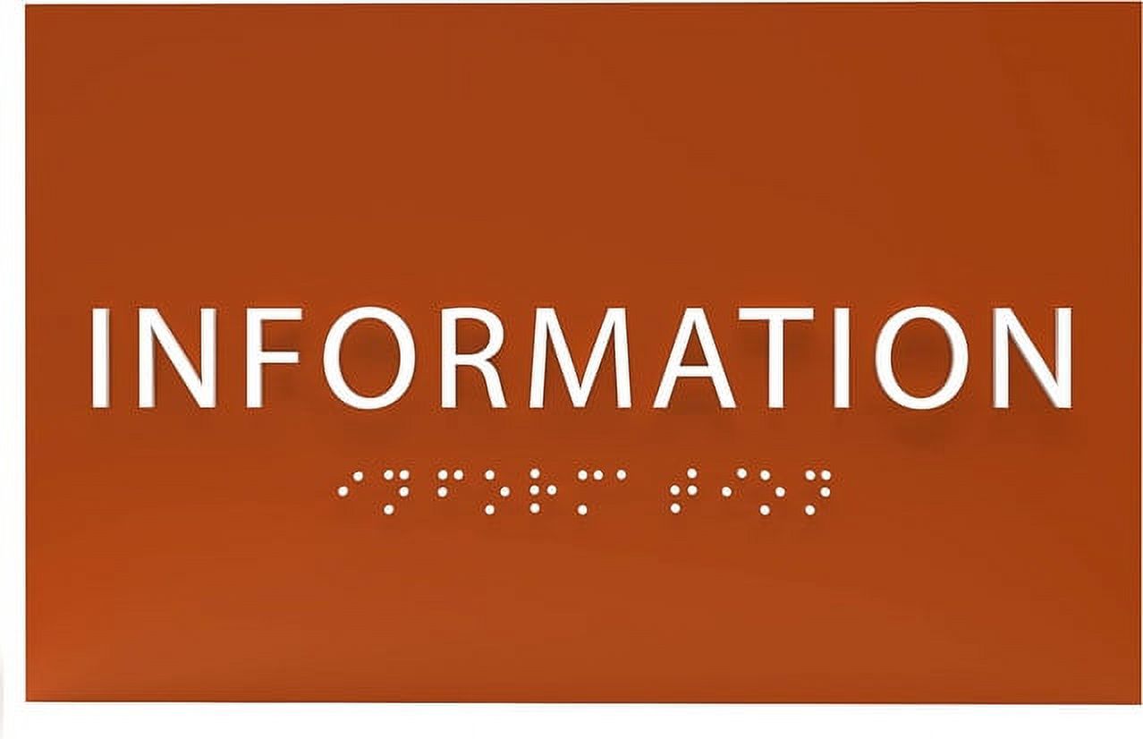 ADA CENTRAL SIGNS - 6" X4" Information Sign - ADA Compliant Tactile ...