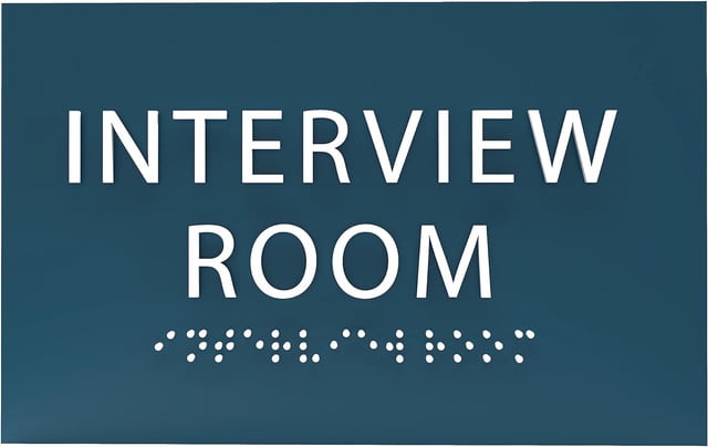 ADA CENTRAL SIGNS - 6" X4" Interview Room Sign - ADA Compliant Tactile ...