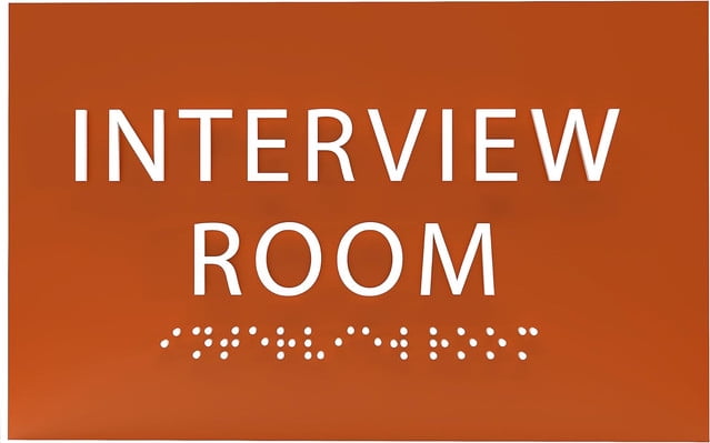 ADA CENTRAL SIGNS - 6" X4" Interview Room Sign - ADA Compliant Tactile ...