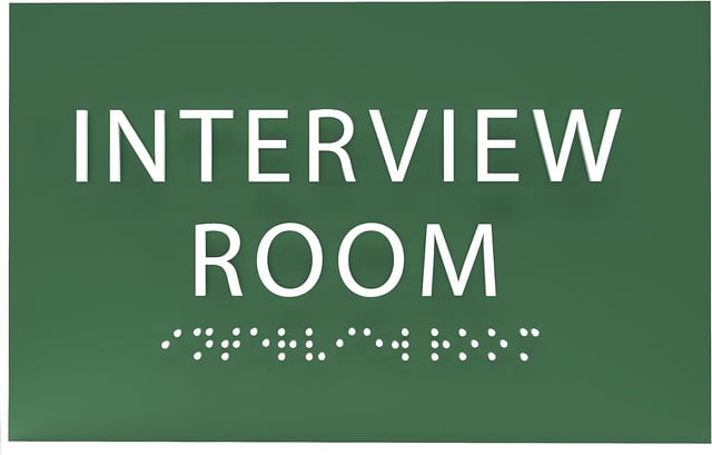 ADA CENTRAL SIGNS - 6" X4" Interview Room Sign - ADA Compliant Tactile ...