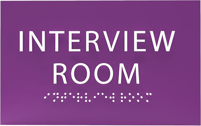 ADA CENTRAL SIGNS - 6" X4" Interview Room Sign - ADA Compliant Tactile ...