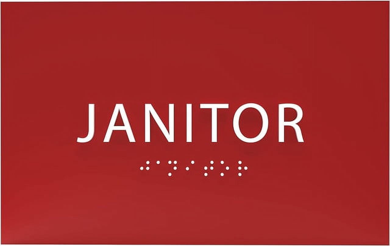 ADA CENTRAL SIGNS - 6" X4" Janitor Room Sign - ADA Compliant Tactile ...