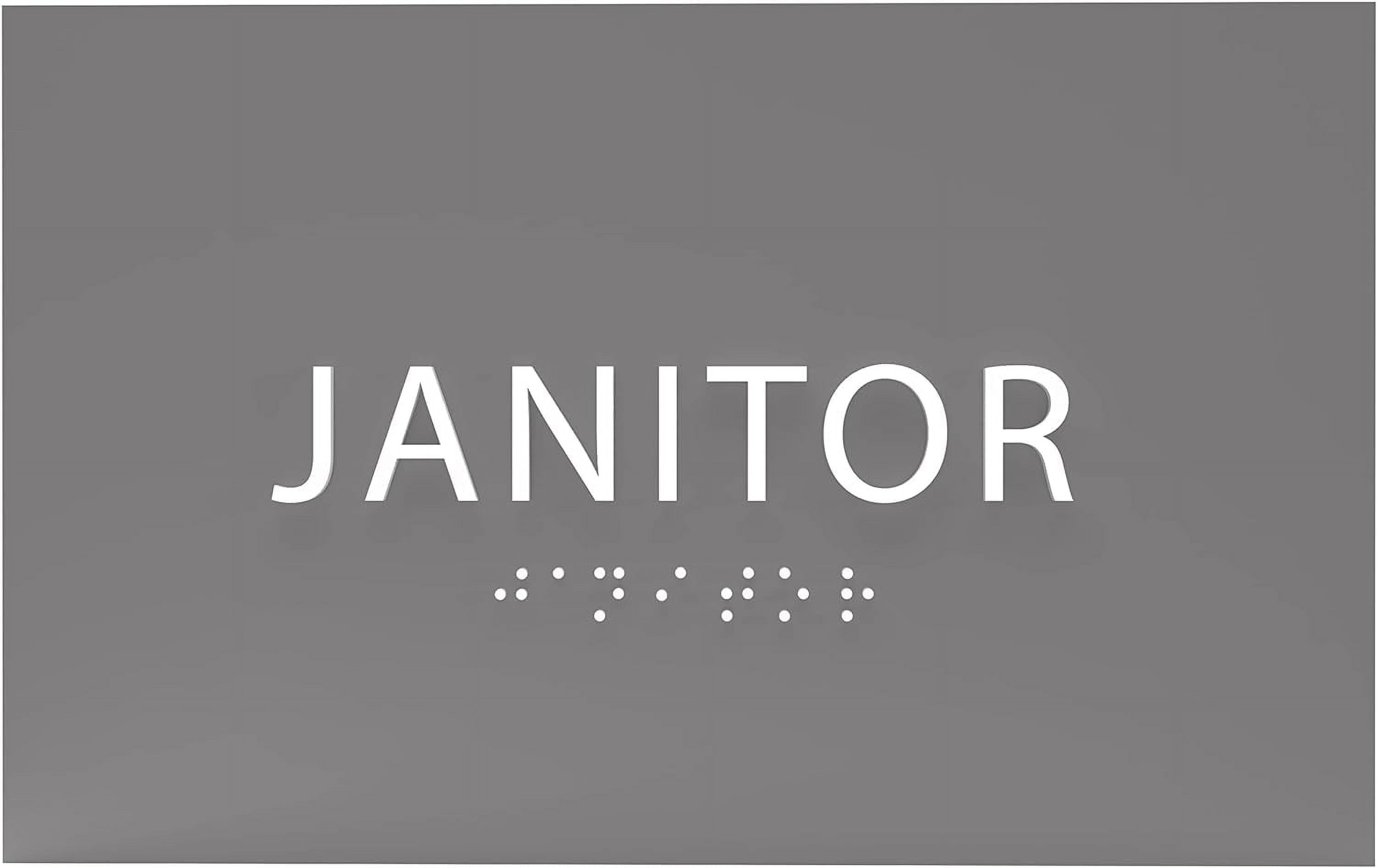 ADA CENTRAL SIGNS - 6" X4" Janitor Room Sign - ADA Compliant Tactile ...