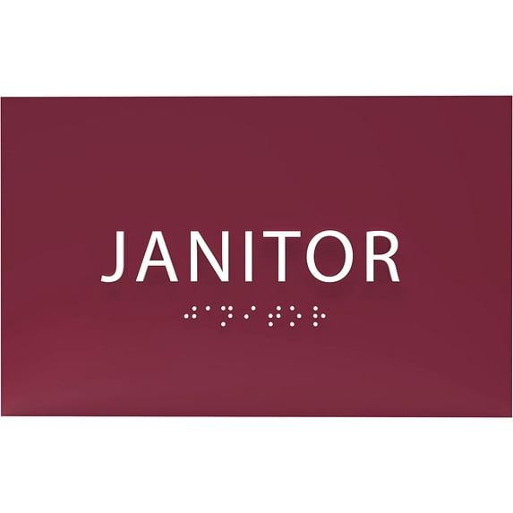 ADA CENTRAL SIGNS - 6" X4" Janitor Room Sign - ADA Compliant Tactile ...