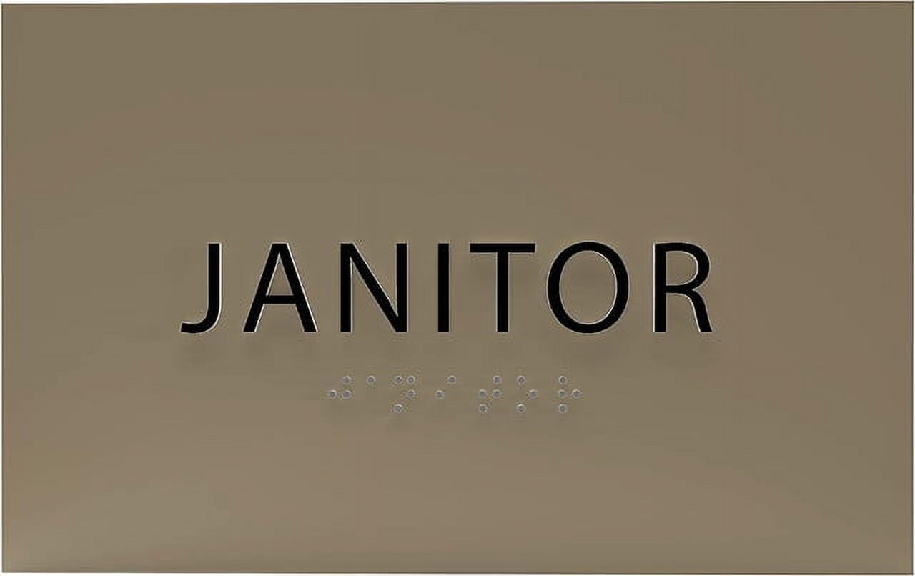 ADA CENTRAL SIGNS - 6" X4" Janitor Room Sign - ADA Compliant Tactile ...