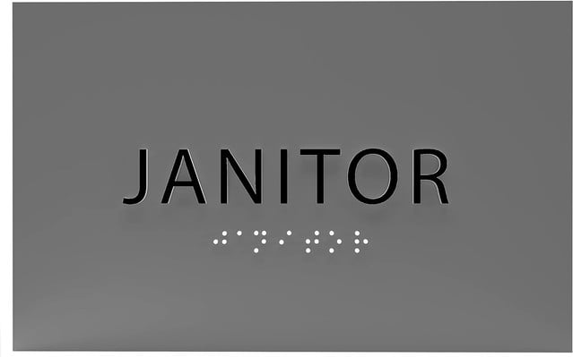 ADA CENTRAL SIGNS - 6" X4" Janitor Room Sign - ADA Compliant Tactile ...