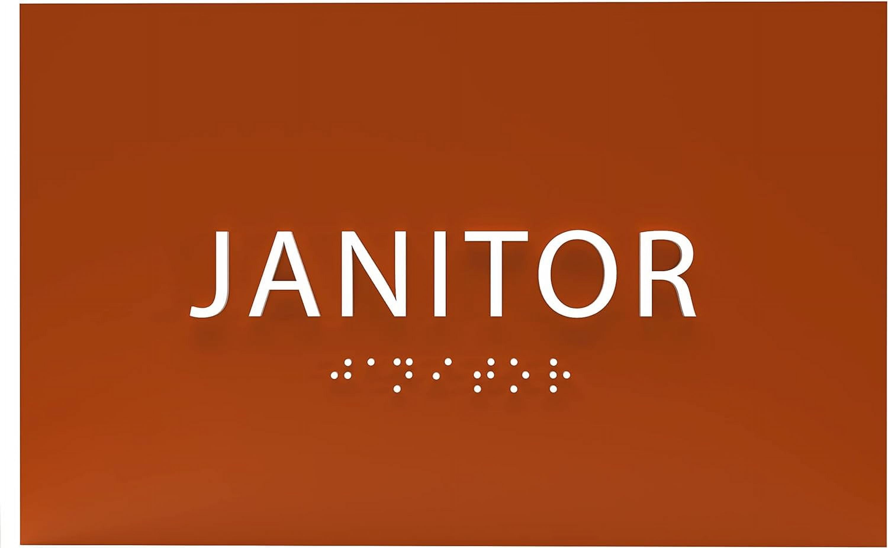 ADA CENTRAL SIGNS - 6" X4" Janitor Room Sign - ADA Compliant Tactile ...