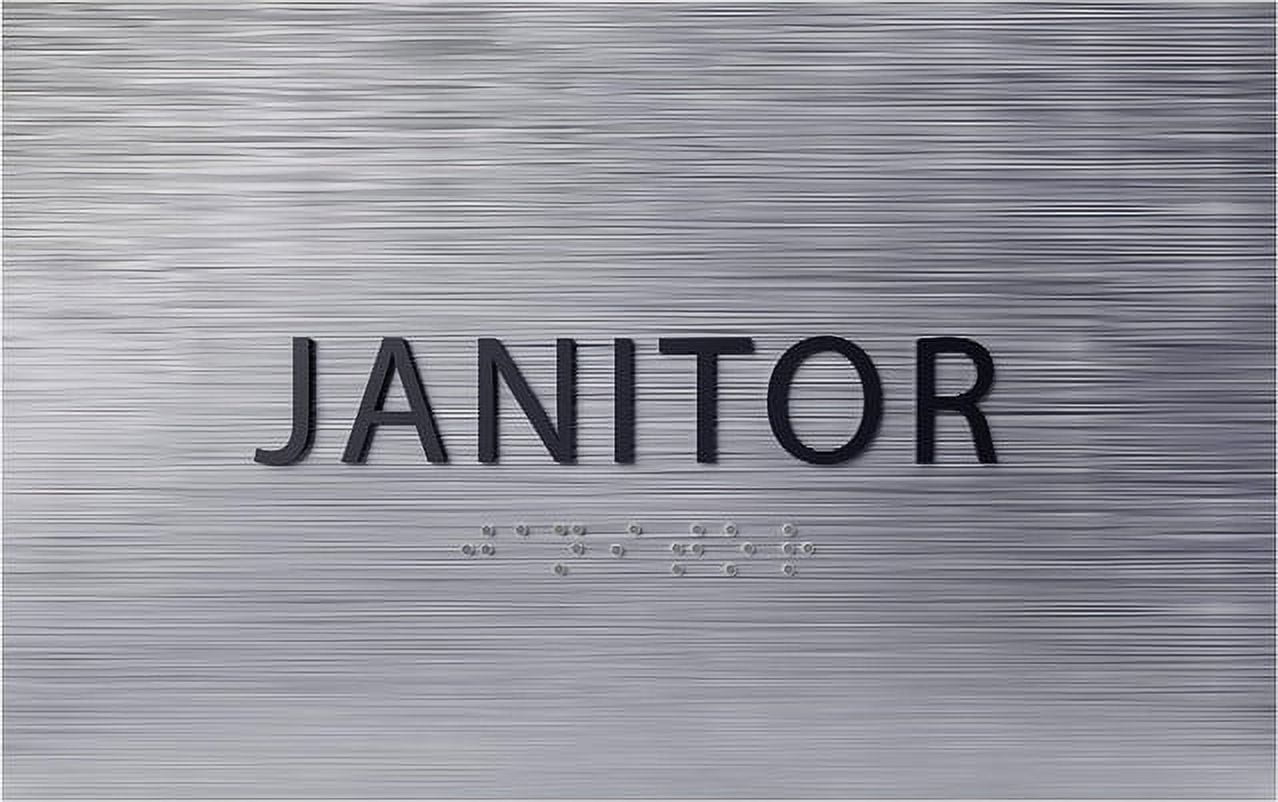 ADA CENTRAL SIGNS - 6" X4" Janitor Room Sign - ADA Compliant Tactile ...