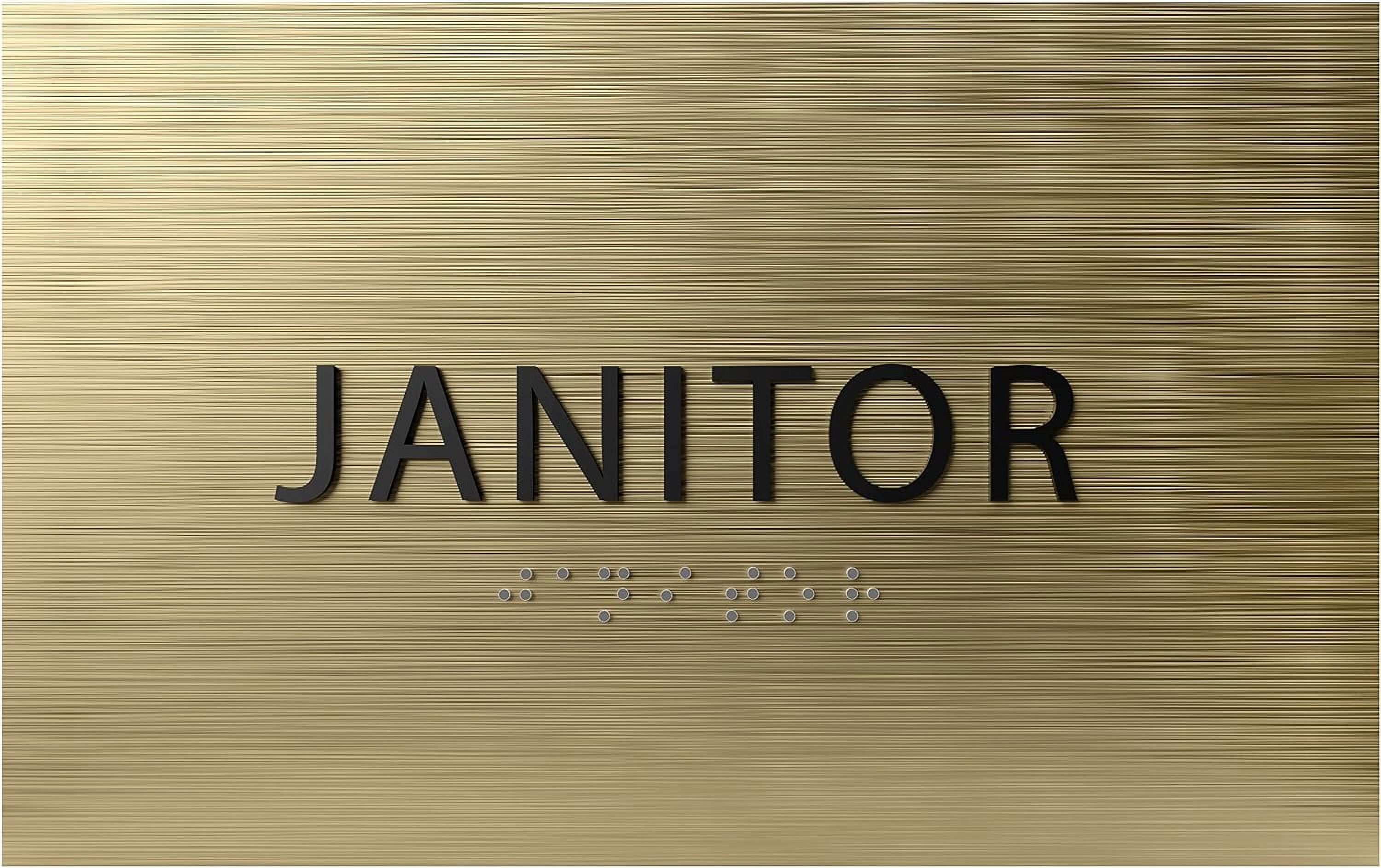 ADA CENTRAL SIGNS - 6" X4" Janitor Room Sign - ADA Compliant Tactile ...