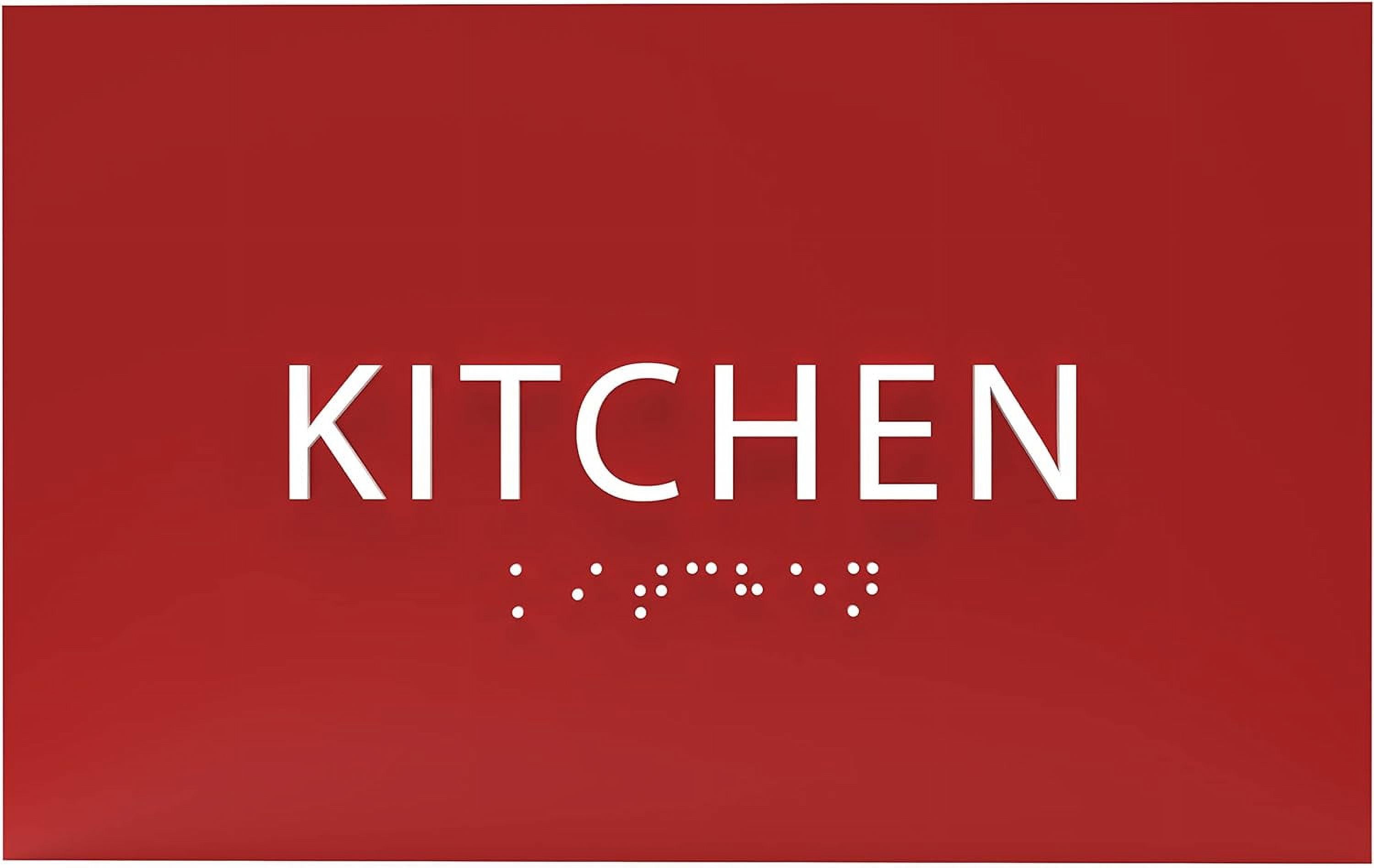 ADA CENTRAL SIGNS - 6" X4" Kitchen Sign - ADA Compliant Tactile ...