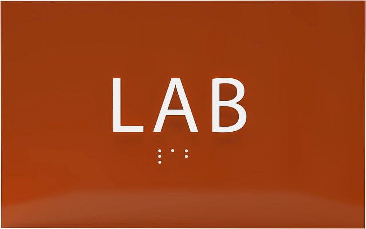 ADA CENTRAL SIGNS - 6" X4" Lab Sign - ADA Compliant Tactile Graphics Grade 2 Braille Text Safety ...
