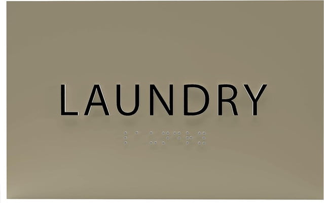 ADA CENTRAL SIGNS - 6" X4" Laundry Sign - ADA Compliant Tactile ...