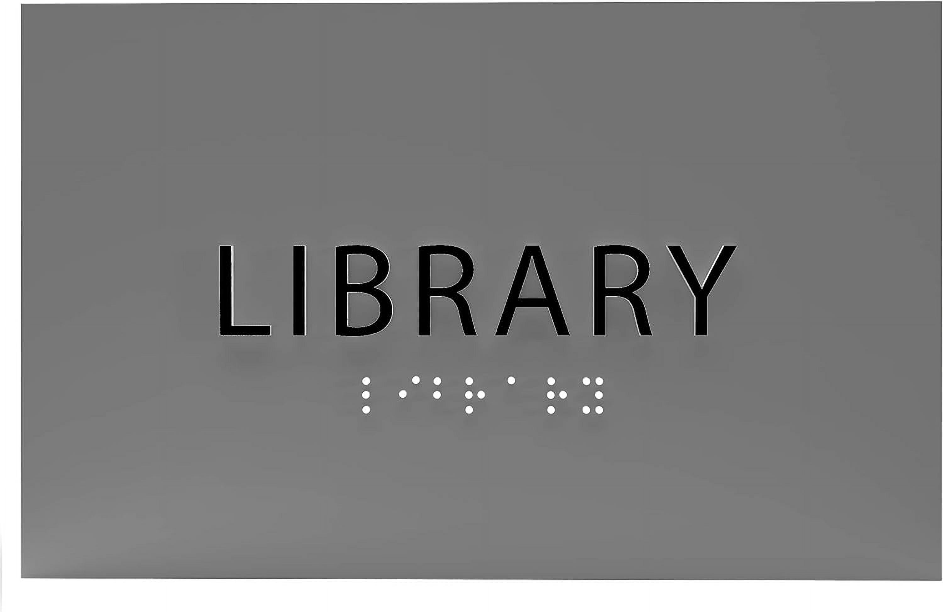 ADA CENTRAL SIGNS - 6" X4" Library Sign - ADA Compliant Tactile ...