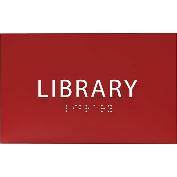 ADA CENTRAL SIGNS - 6" X4" Library Sign - ADA Compliant Tactile ...