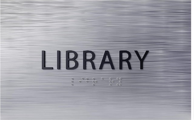 ADA CENTRAL SIGNS - 6" X4" Library Sign - ADA Compliant Tactile ...