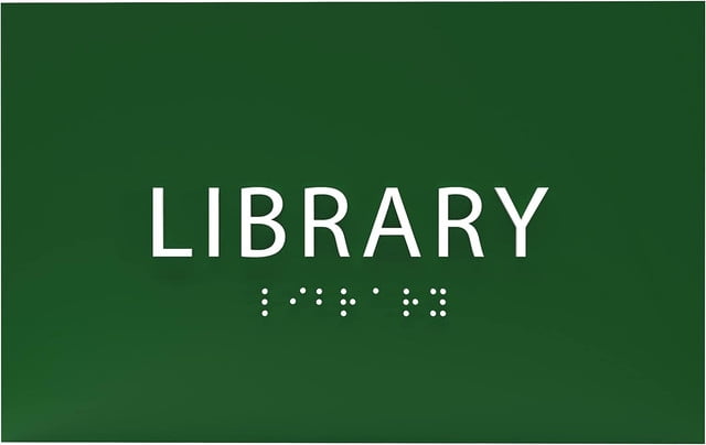 ADA CENTRAL SIGNS - 6" X4" Library Sign - ADA Compliant Tactile ...