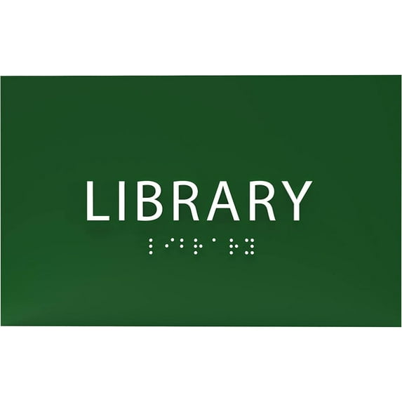 ADA CENTRAL SIGNS - 6" X4" Library Sign - ADA Compliant Tactile ...