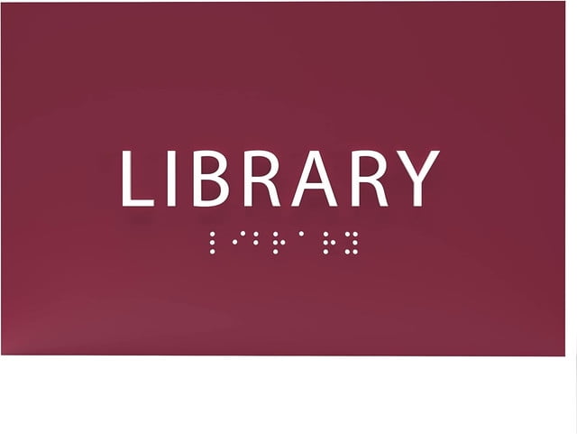 ADA CENTRAL SIGNS - 6" X4" Library Sign - ADA Compliant Tactile ...