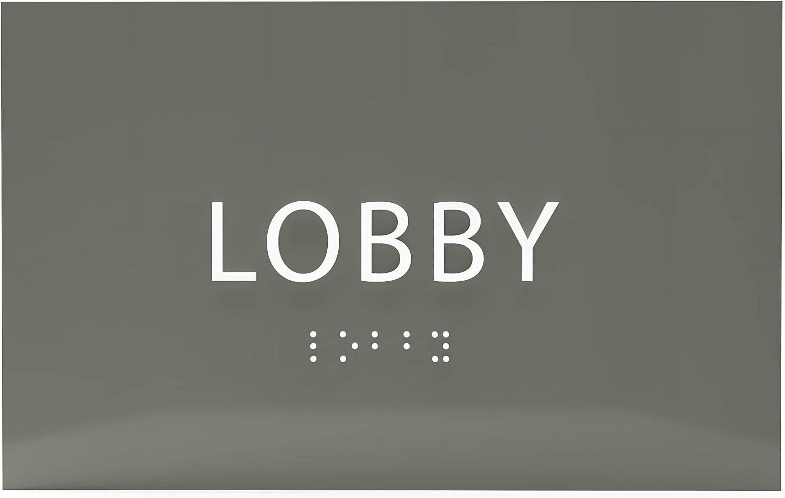 ADA CENTRAL SIGNS - 6" X4" Lobby Sign - Tactile Graphics Grade 2 ...