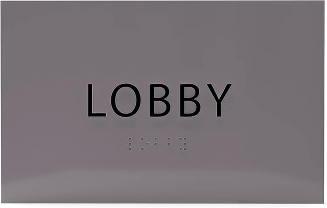 ADA CENTRAL SIGNS - 6" X4" Lobby Sign - Tactile Graphics Grade 2 ...