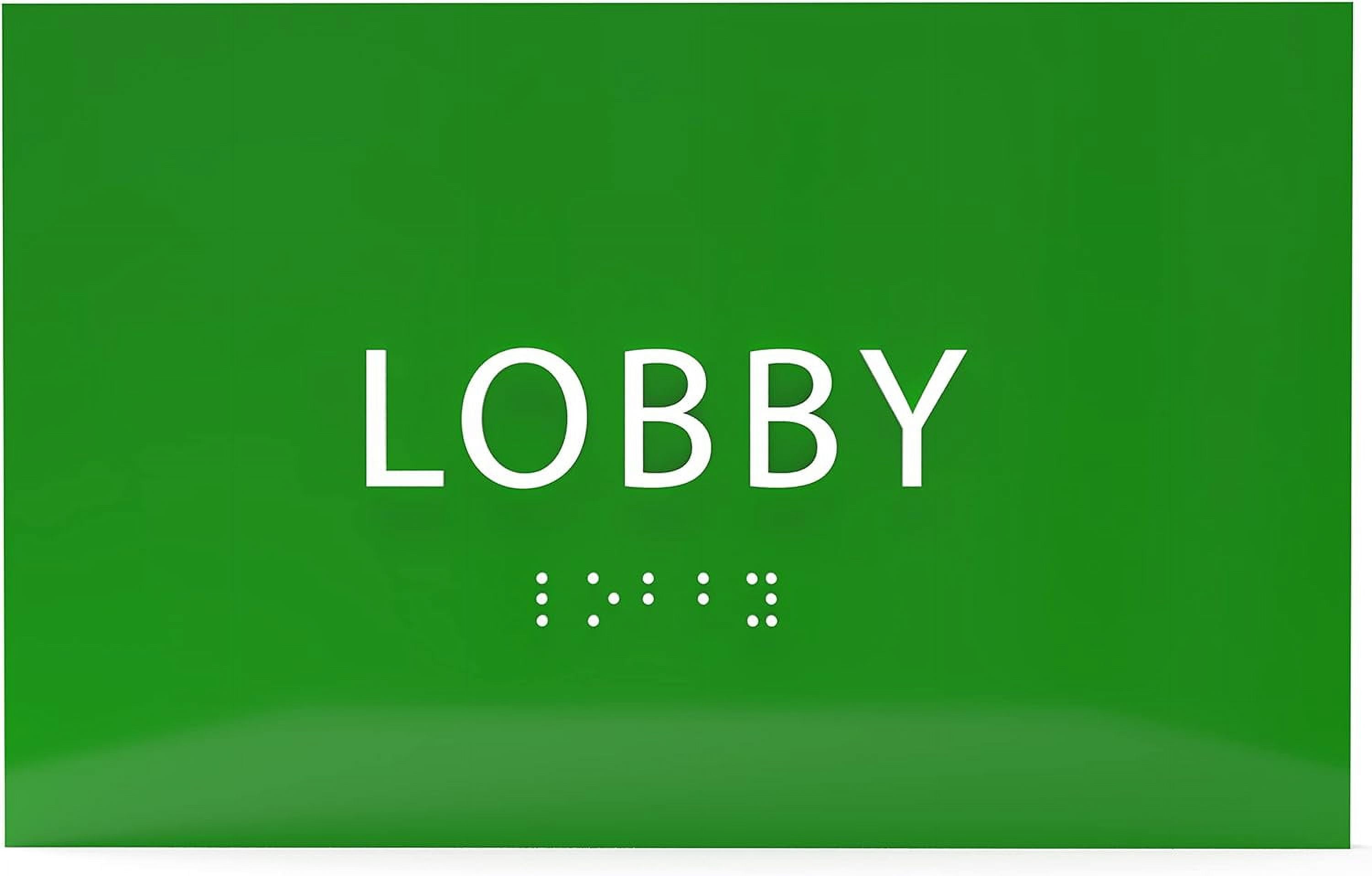 ADA CENTRAL SIGNS - 6" X4" Lobby Sign - Tactile Graphics Grade 2 Braille Text Reception Area ...