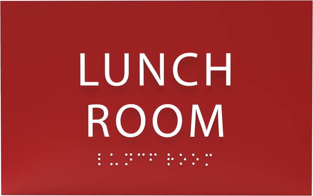 ADA CENTRAL SIGNS - 6" X4" Lunch Room Sign - ADA Compliant Tactile ...