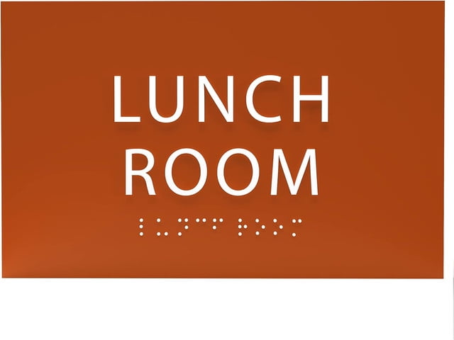 ADA CENTRAL SIGNS - 6" X4" Lunch Room Sign - ADA Compliant Tactile ...