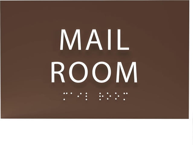 ADA CENTRAL SIGNS - 6" X4" Mail Room Sign - ADA Compliant Tactile ...